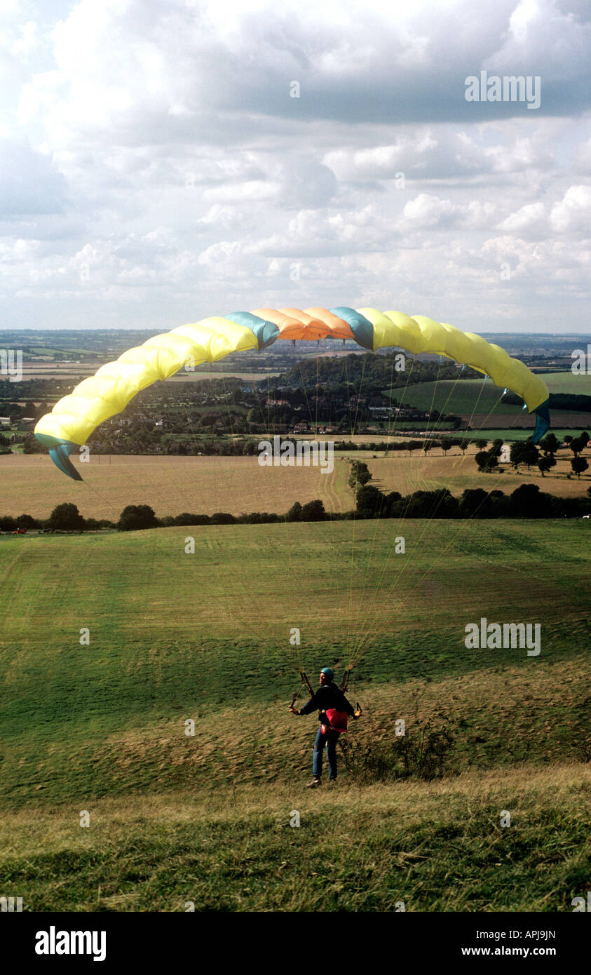 A Parascender at Dunstable downs Stock Photo - Alamy
