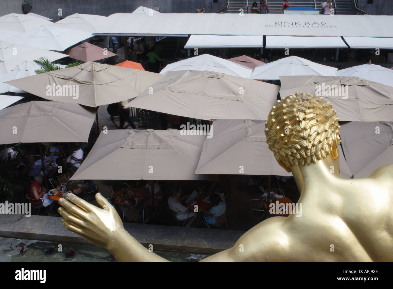 Rockefeller Center, ice skating rink in summer, turned into a food ...