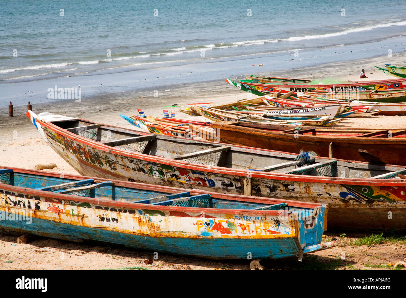Fishing Boats at Bakau, The Gambia, west Africa Stock Photo - Alamy