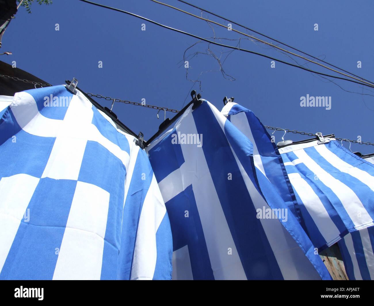 greek flags in athens Stock Photo - Alamy