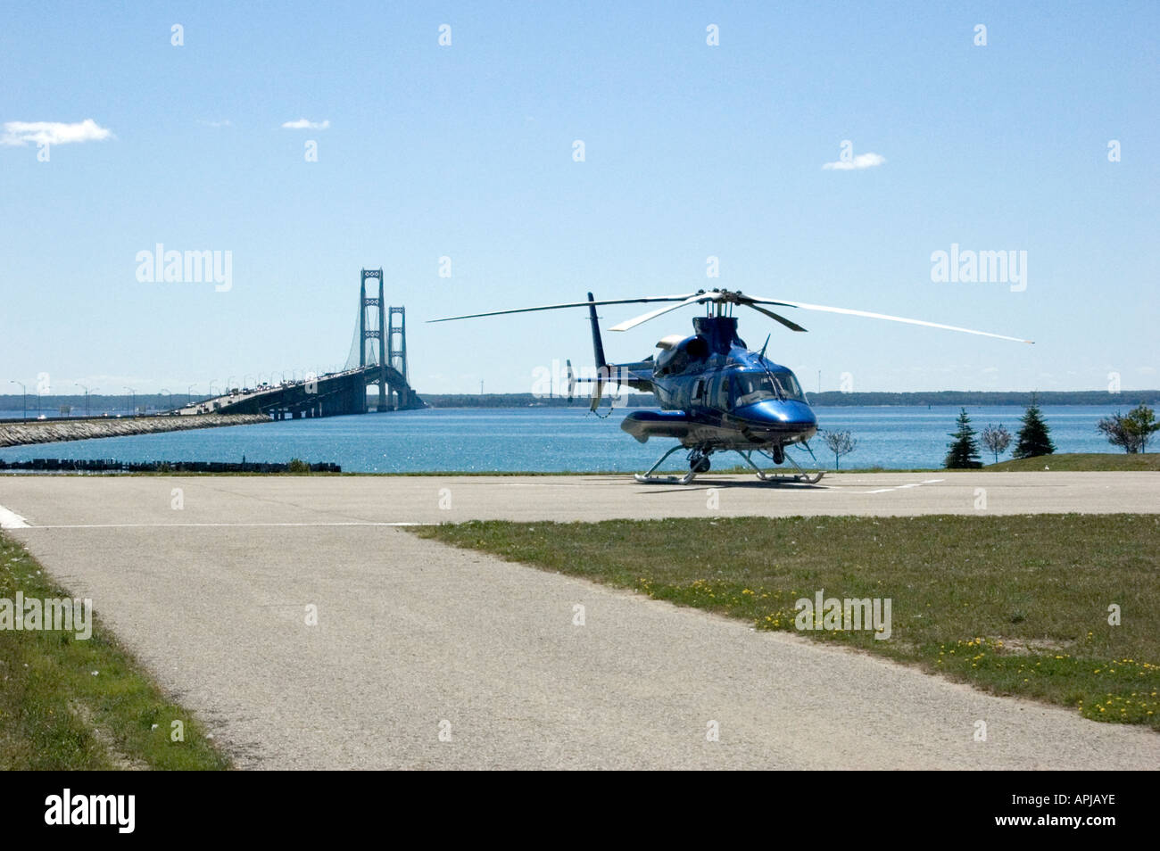 MI State Police helicopter waiting to make its next trip for the State ...