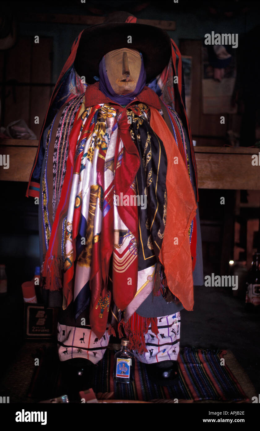 Tzutihil Maya community Santiago Atitlan Guatemala Maximon or San Simon ...