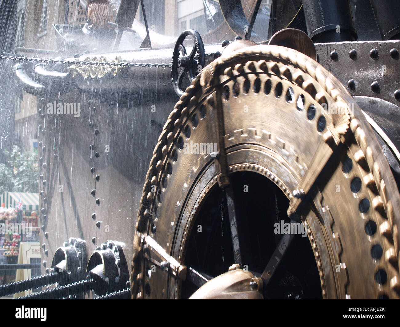 industrial steam age engine memorial fountain Stock Photo - Alamy