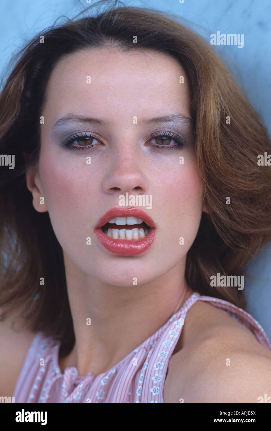 1970s Shouting young woman portrait, France, Europe Stock Photo - Alamy