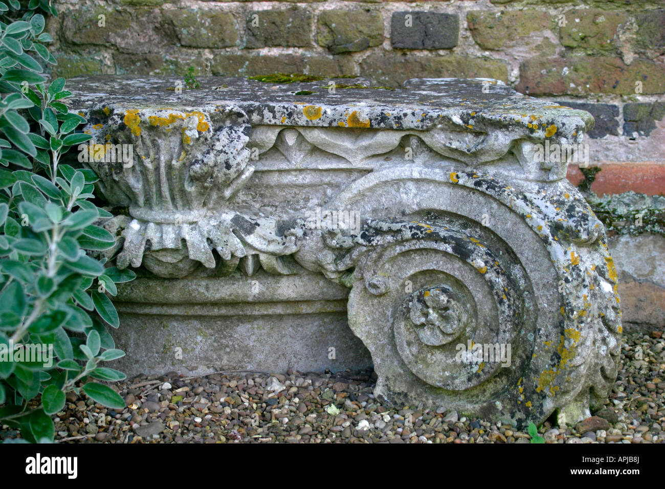 A bench in the courtyard of Holme Pierrepont Hall, Nottingham, UK ...