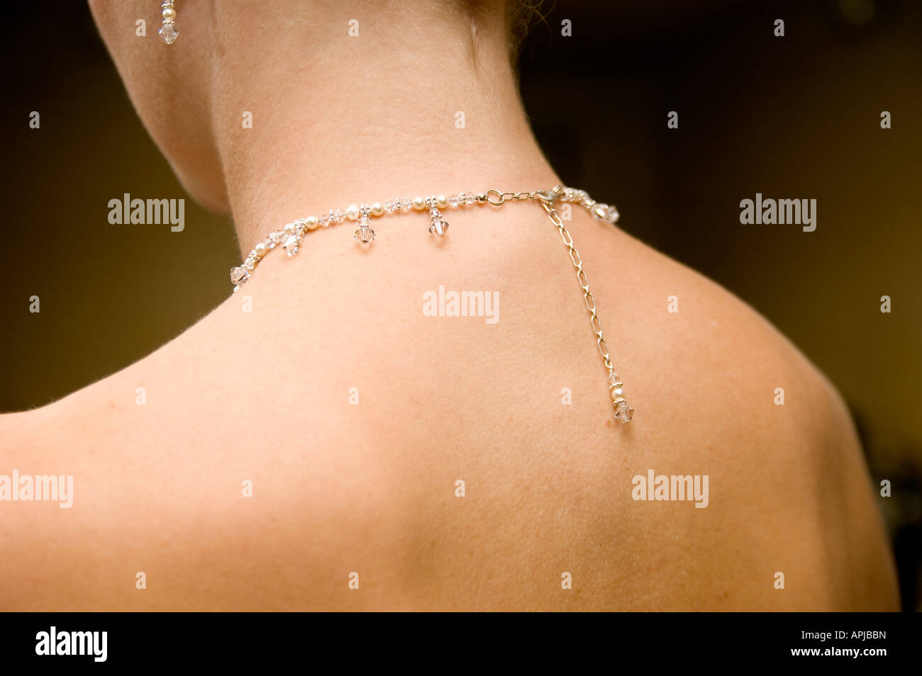 Back of Brides necklace Stock Photo - Alamy