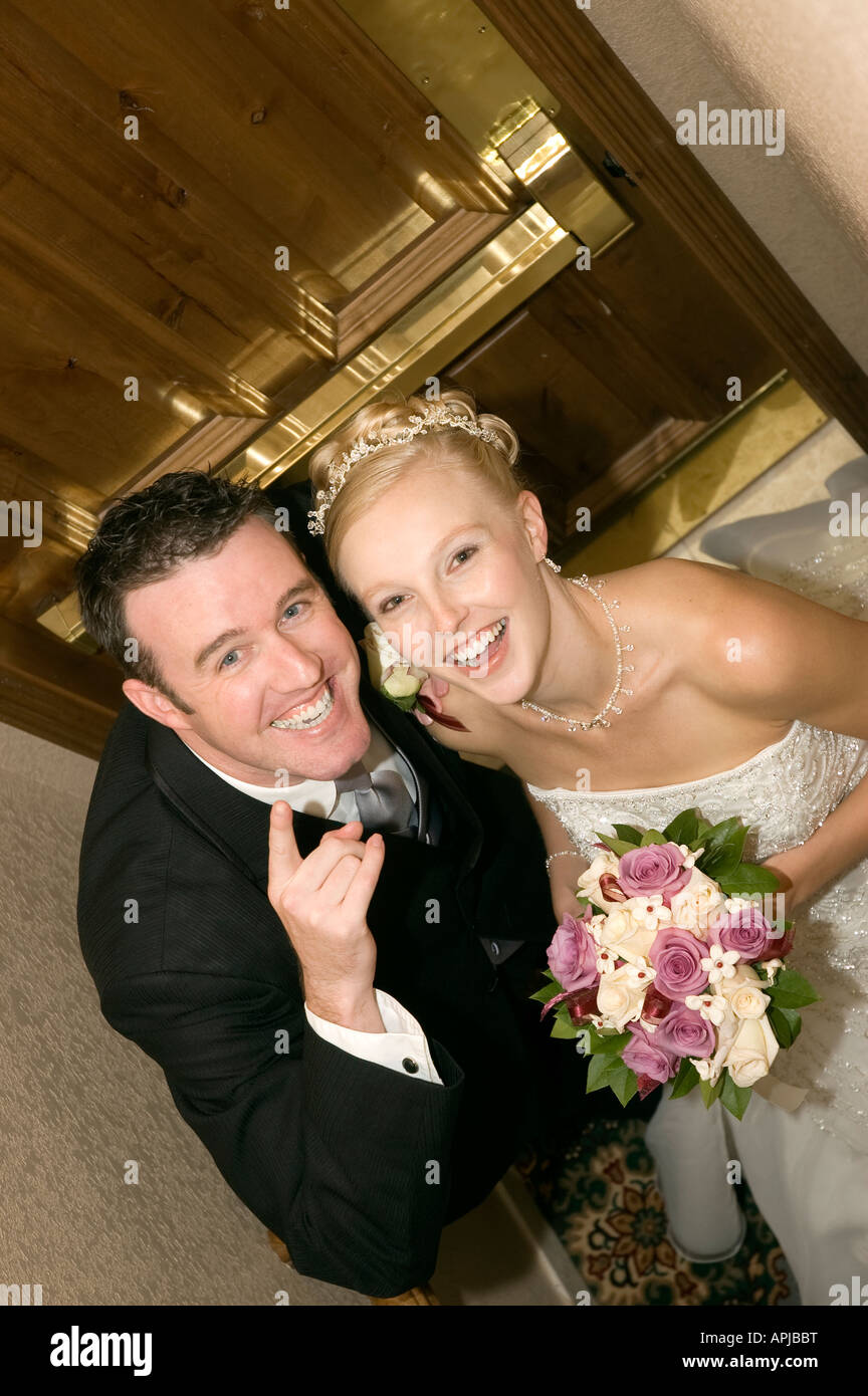Bride and Groom together on their wedding day Stock Photo - Alamy
