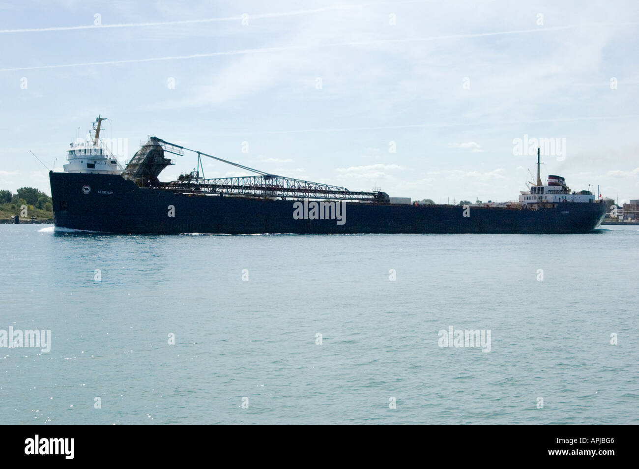 Lake Freighter on St. Clair River Stock Photo - Alamy