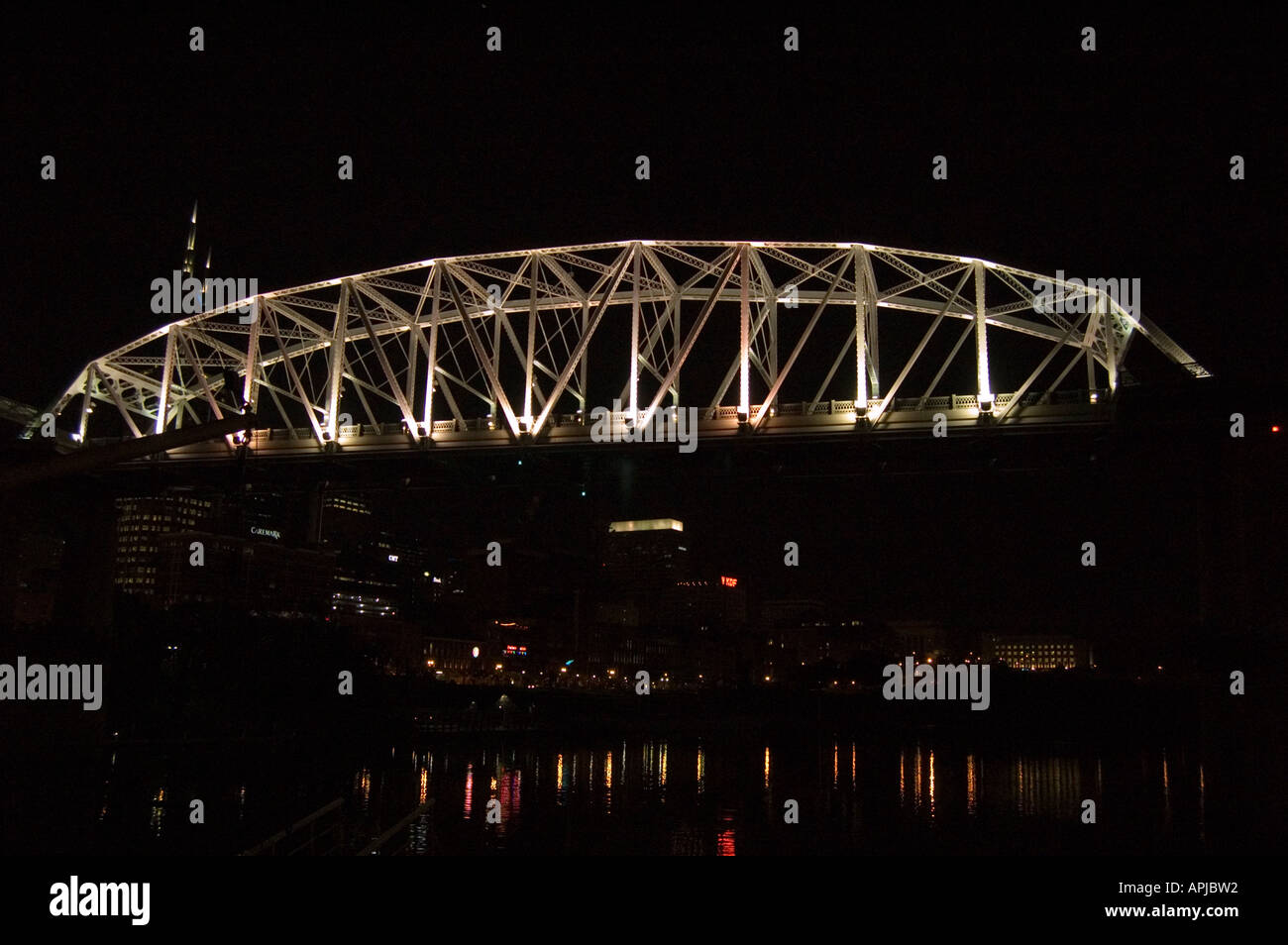 Beautiful Bridge at Night Stock Photo - Alamy