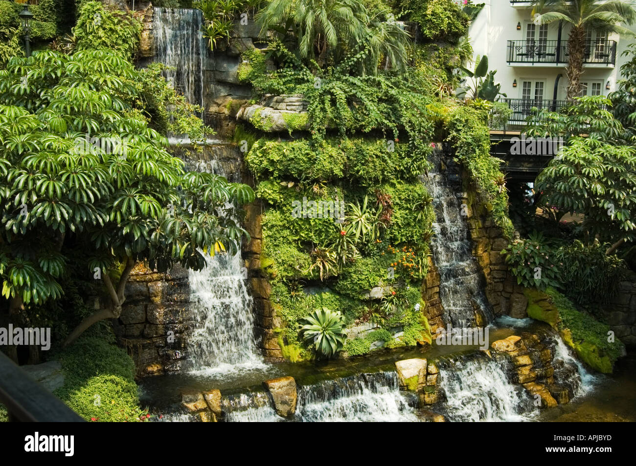 Waterfalls in Hotel Area Stock Photo - Alamy