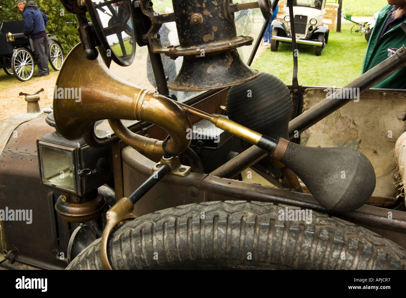 Old Horn on a 1920 Ford touring car Stock Photo - Alamy