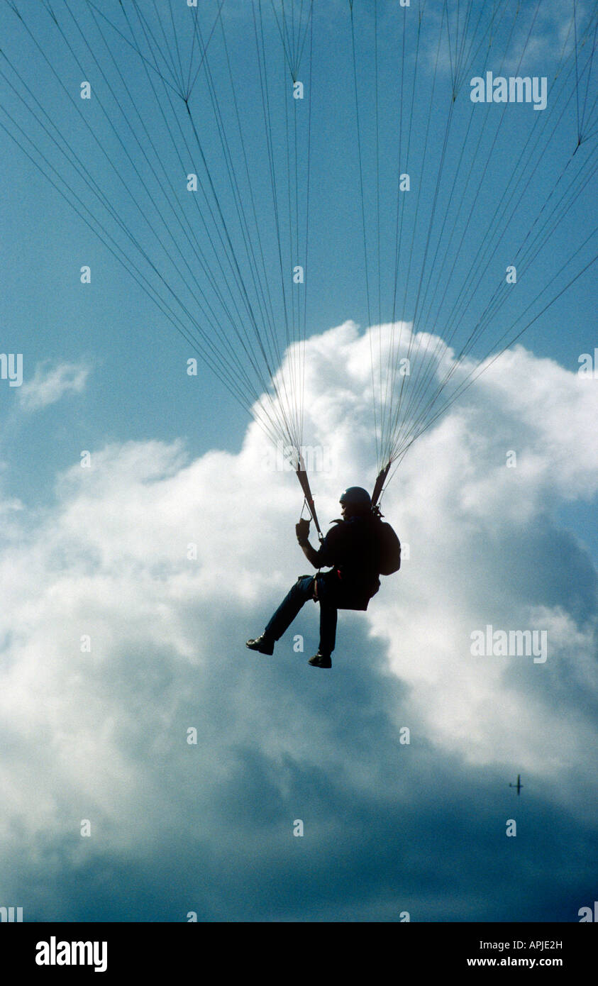 Parascender in full Flight Stock Photo - Alamy