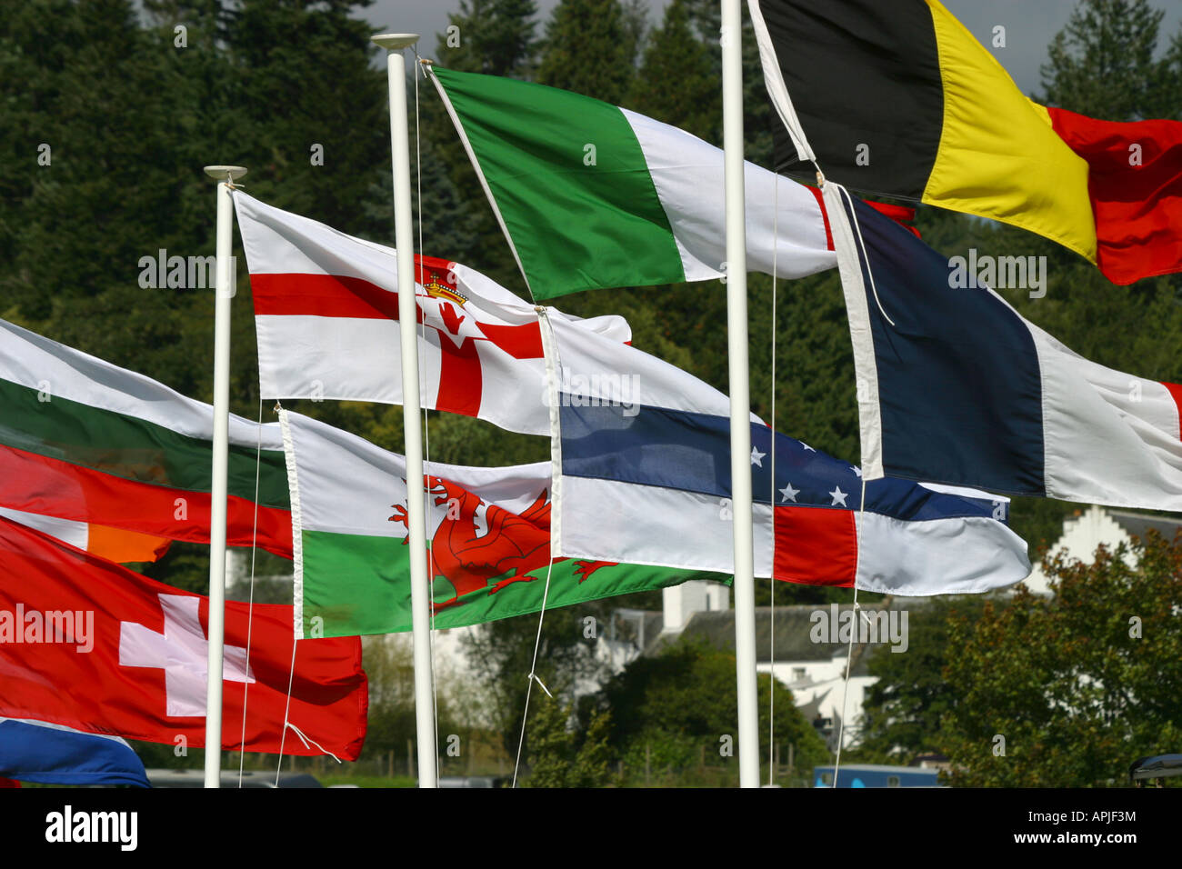 International flags at country show event Stock Photo - Alamy