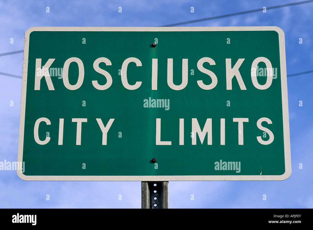 City limits sign Kosciusko Mississippi USA Stock Photo - Alamy