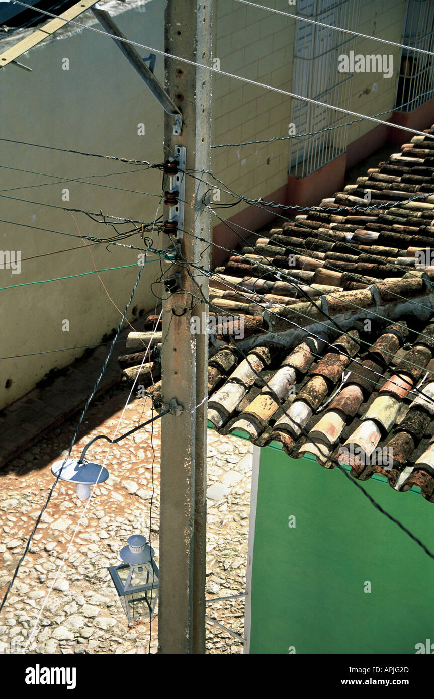Cuba Sancti Spiritus Trinidad Old Roofing tiles terracotta electrical ...