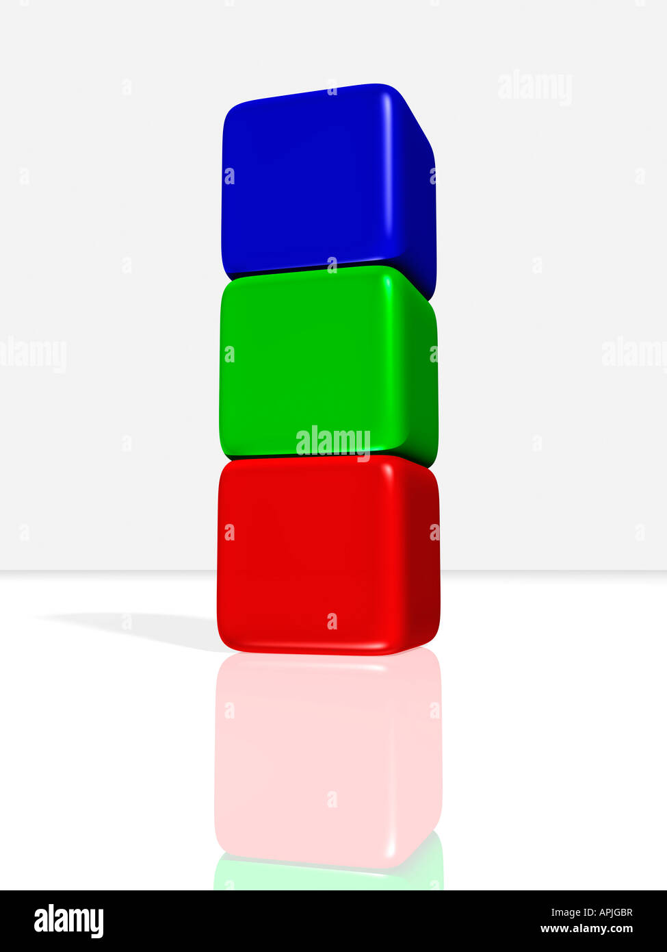 A stack of three cubes in RGB colors Stock Photo - Alamy