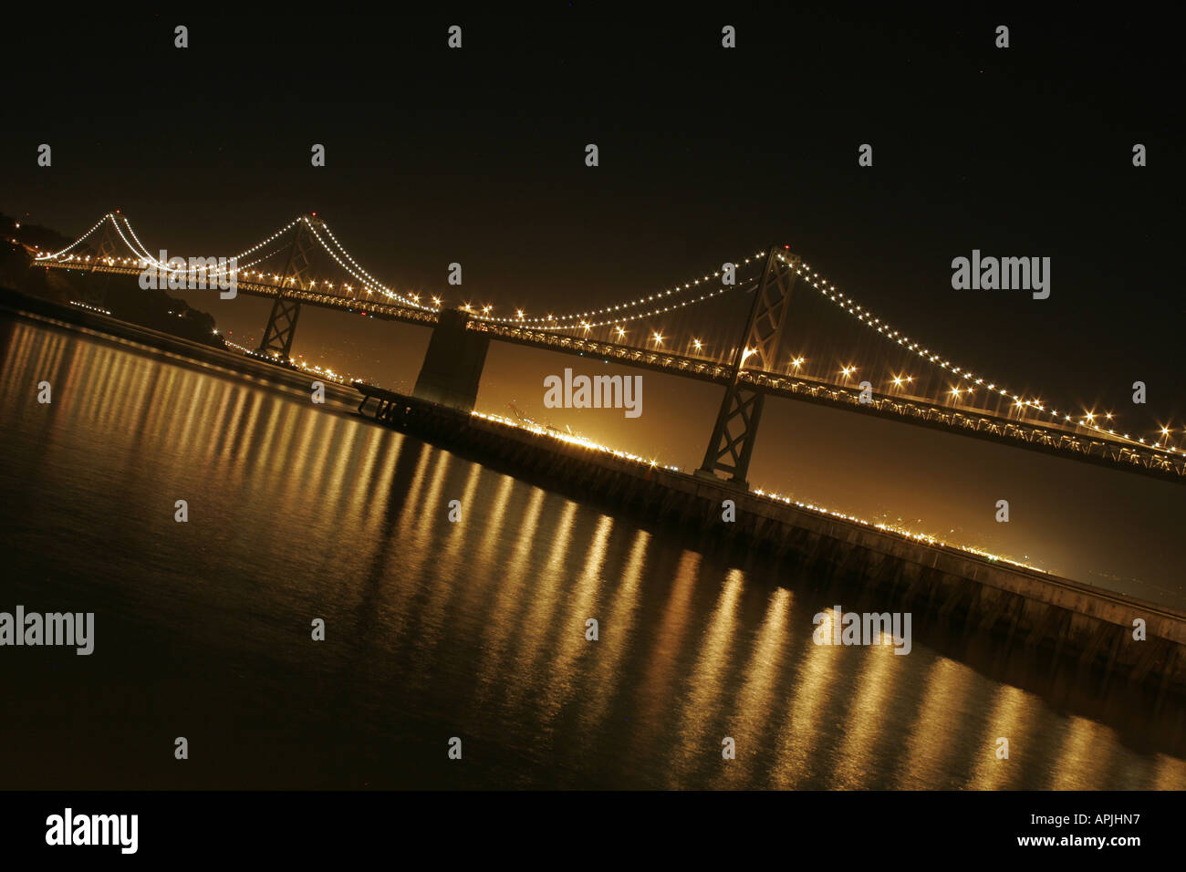 Bay Bridge San Francisco California at night Stock Photo - Alamy