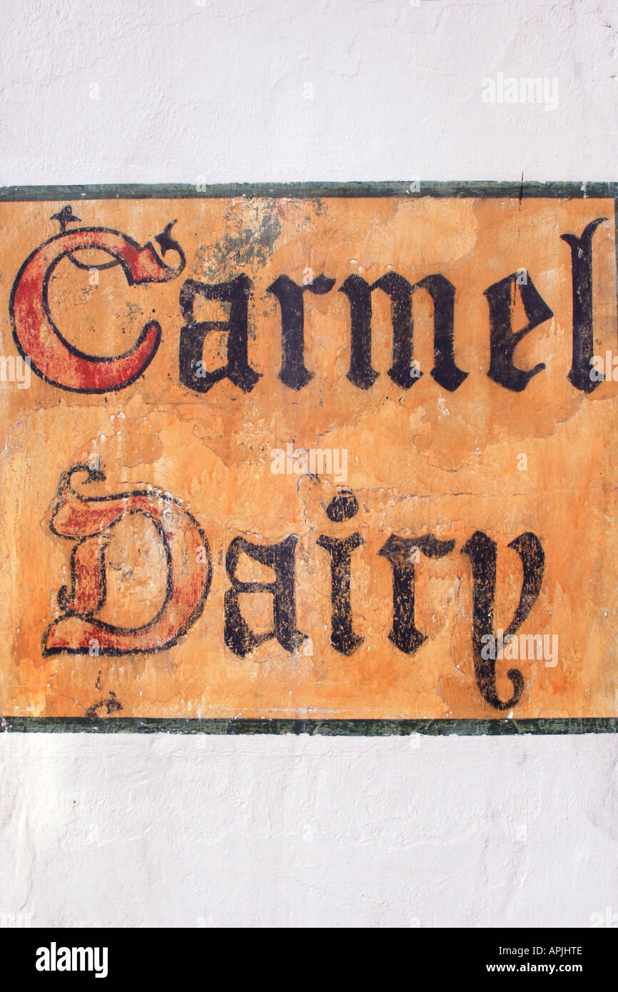 Carmel Dairy painted sign wall California Stock Photo - Alamy