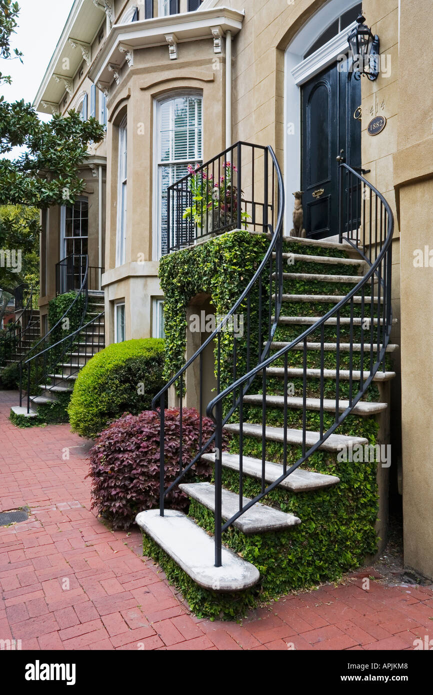 Staircase in the Historic District of Savannah Georgia Stock Photo - Alamy