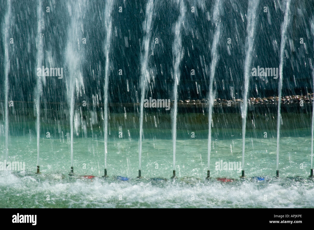 Spraying water in water fountain Stock Photo - Alamy