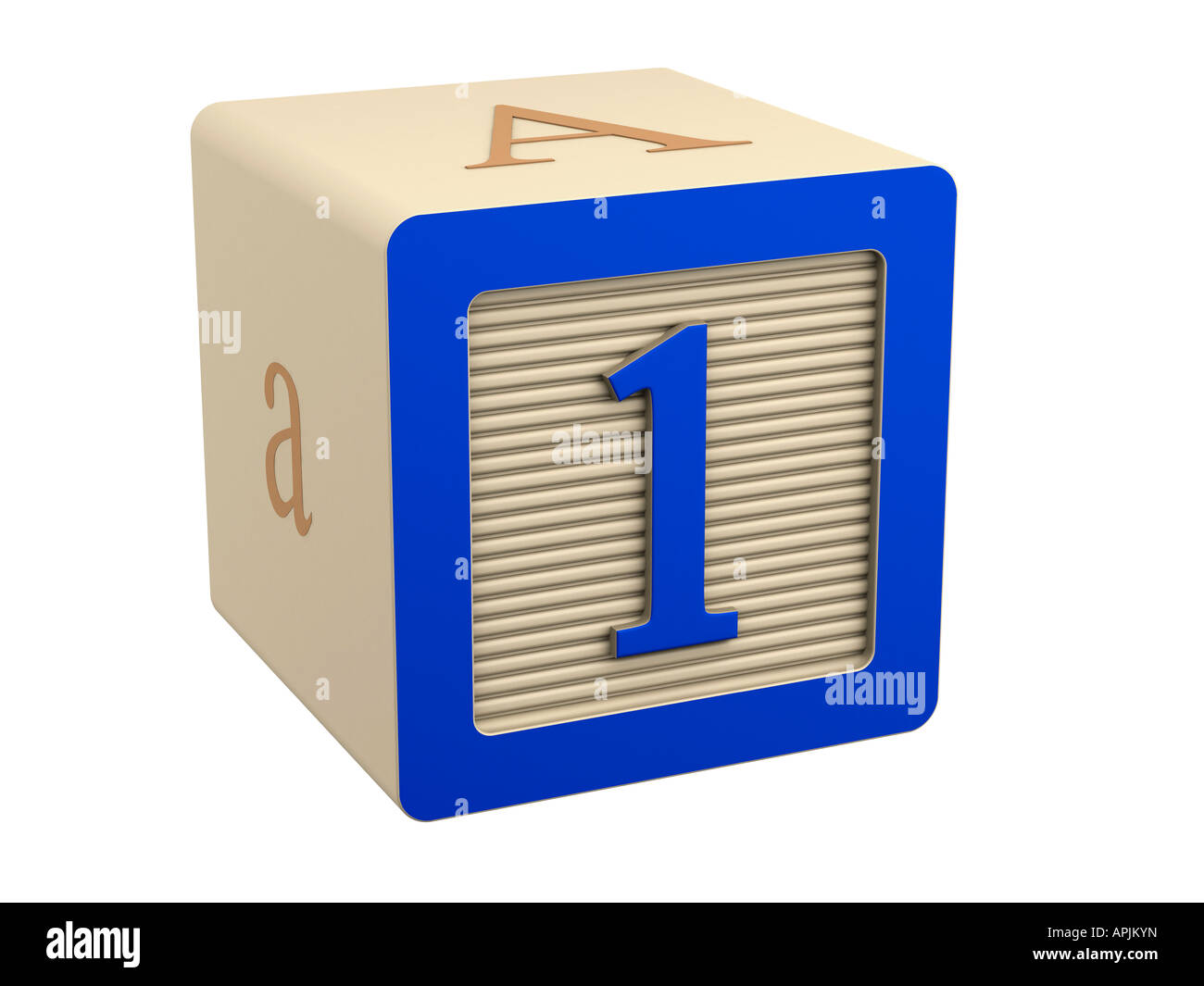 toy wooden block 1 blue one Stock Photo - Alamy