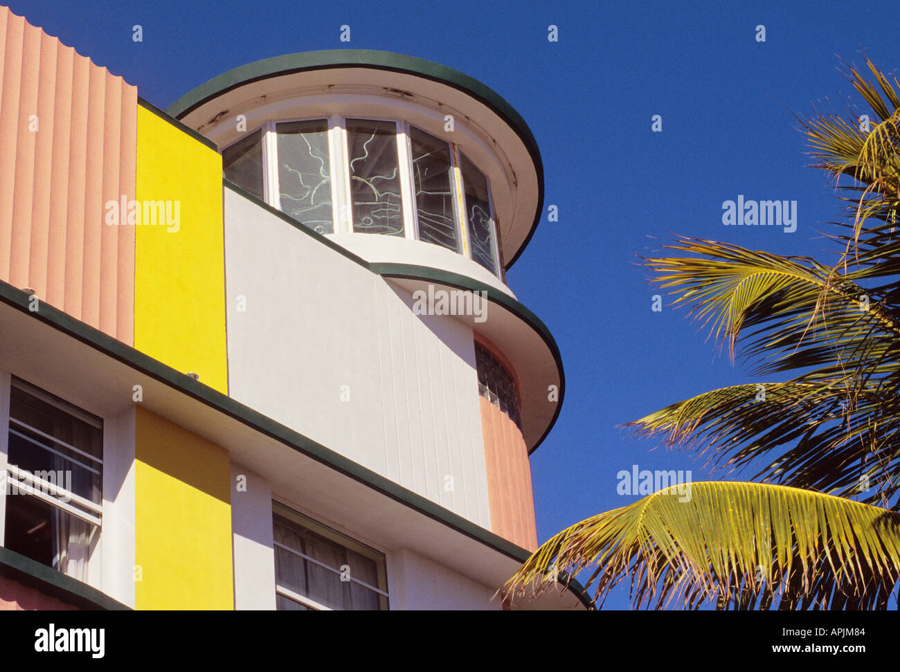 Art Deco, Florida, detail close up of building exterior. Miami, South ...