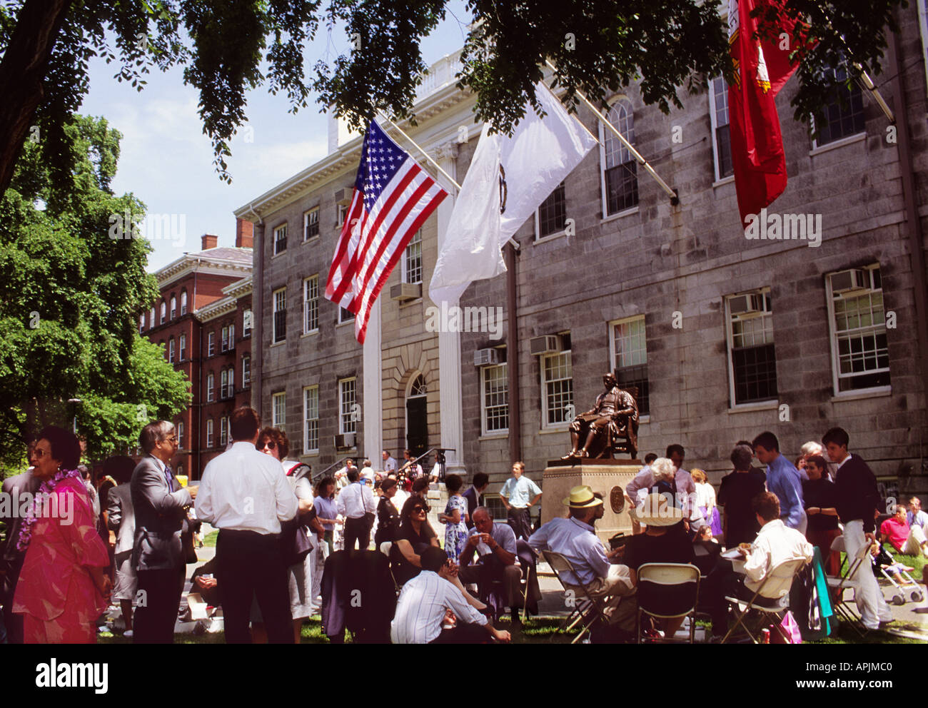 Harvard University class reunion ceremony outside University Hall in ...