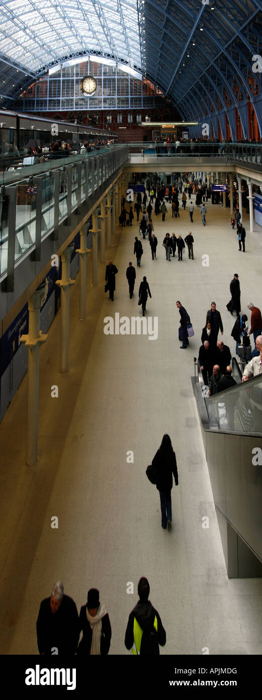 The concourse of St Pancras station seen from the platform level. To ...