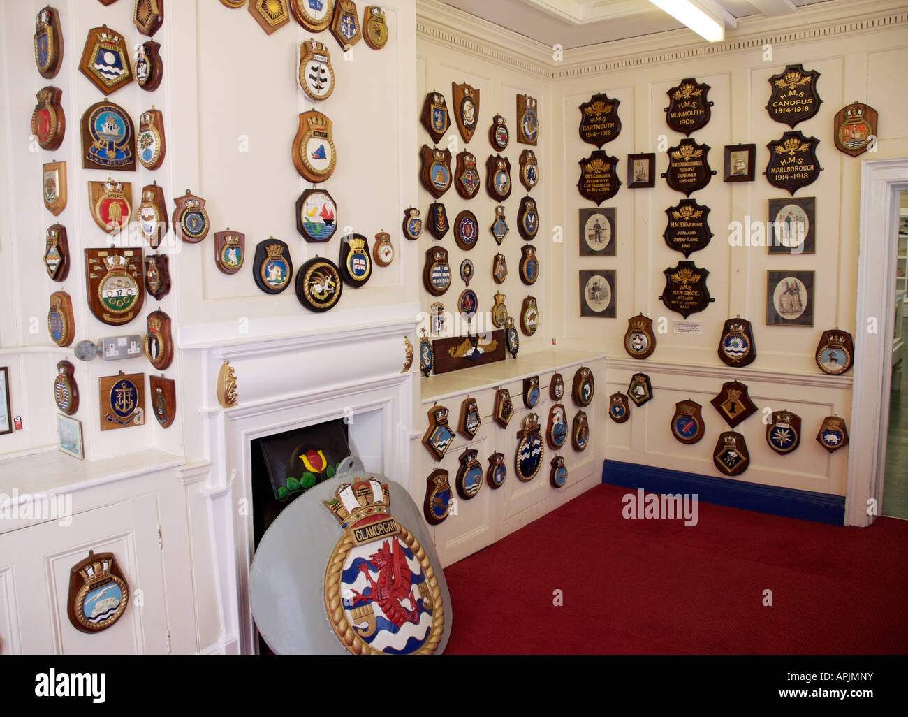 Collection of naval ship insignia shields Stock Photo - Alamy