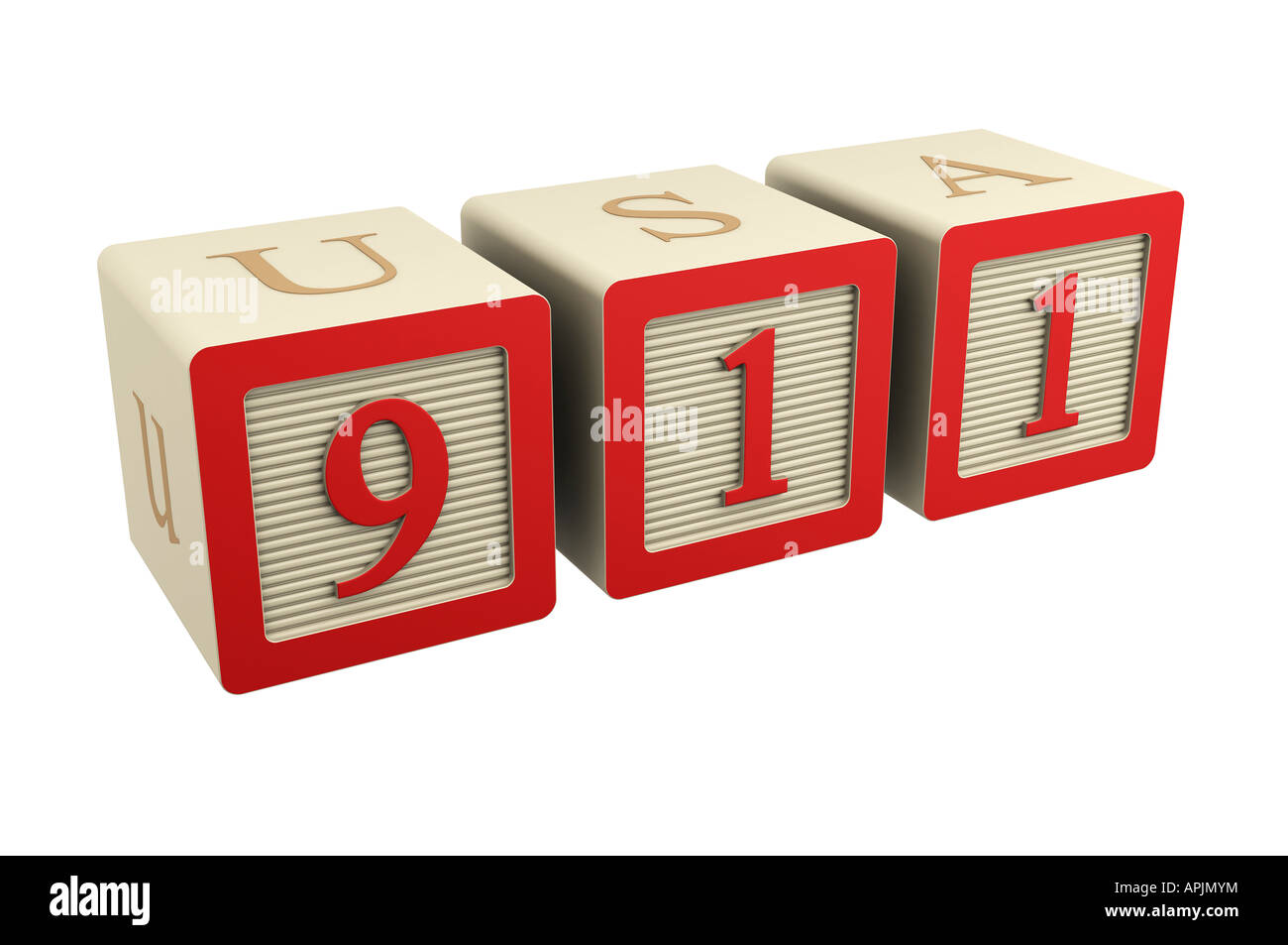 toy wooden block 911 emergency phone number Stock Photo - Alamy