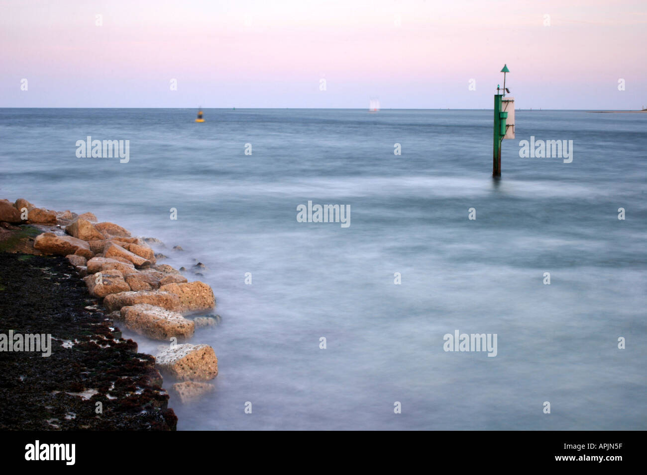 A Misty Sea at Sandbanks, Poole Stock Photo - Alamy