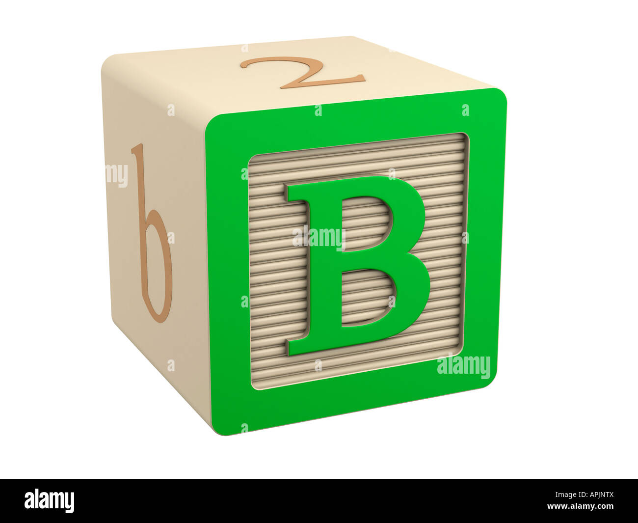 toy wooden block B green Stock Photo - Alamy