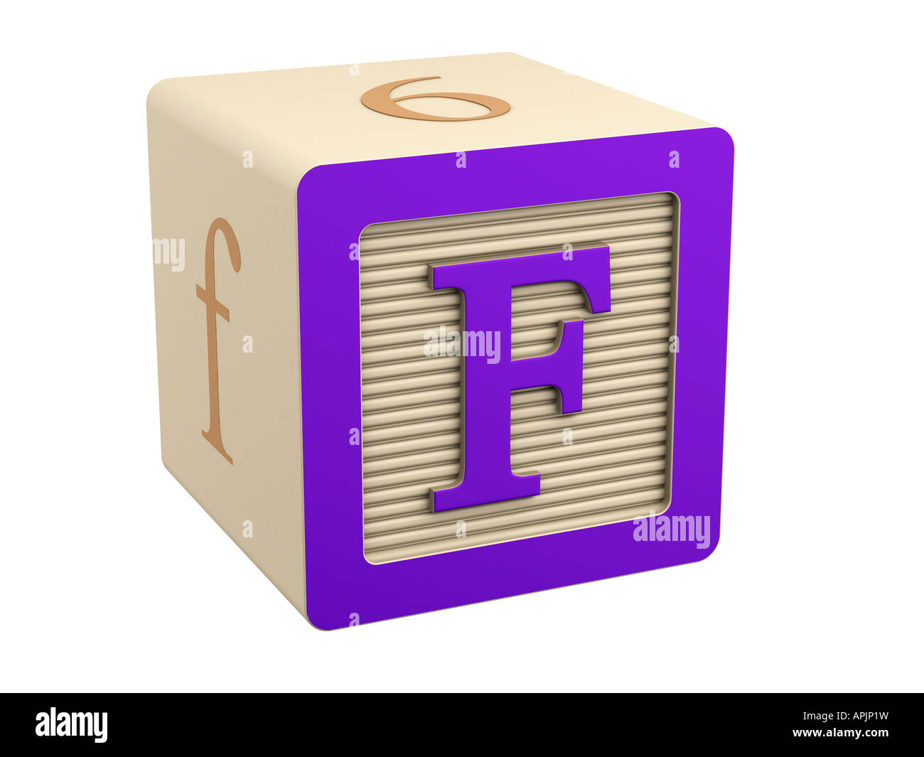 toy wooden block F purple Stock Photo - Alamy