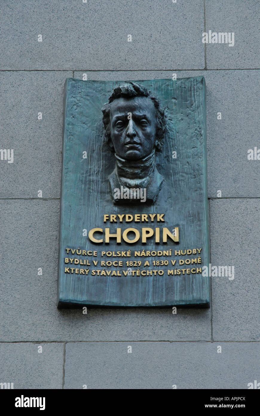 FRYDERYK CHOPIN MEMORIAL, OLD TOWN, PRAGUE, CZECH REPUBLIC Stock Photo ...