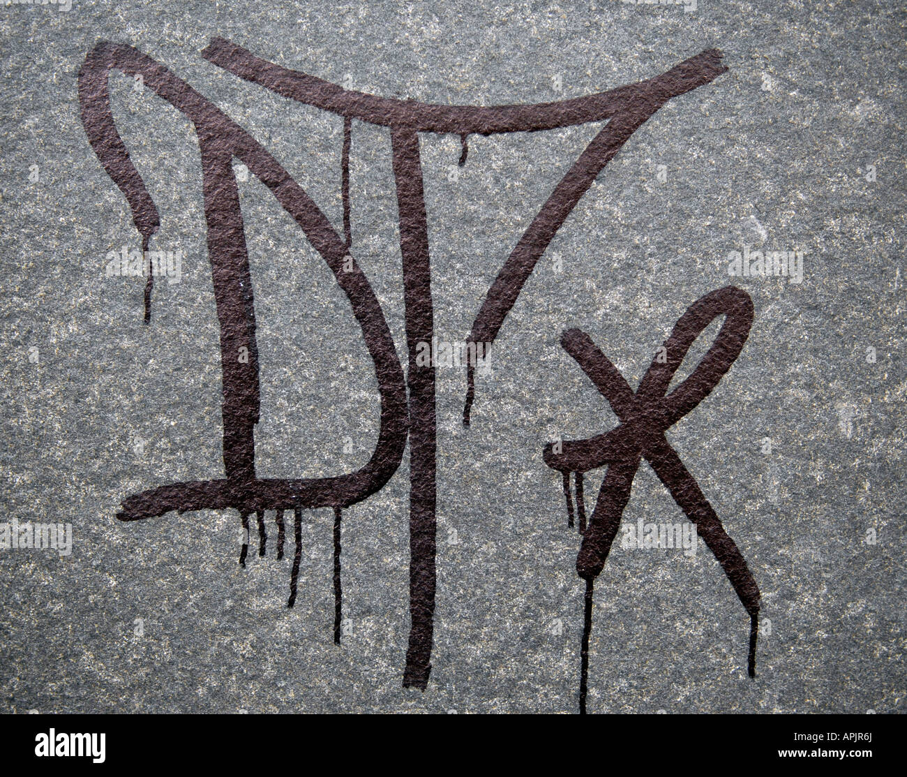 DTR letters graffiti vandalism tag tagging crime criminal urban street ...