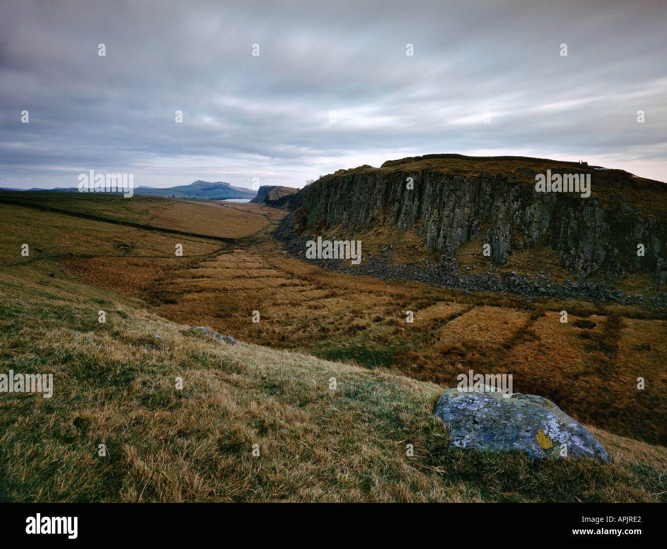 VIEW OF HADRIAN'S WALL NORTHUMBERLAND UK Stock Photo - Alamy