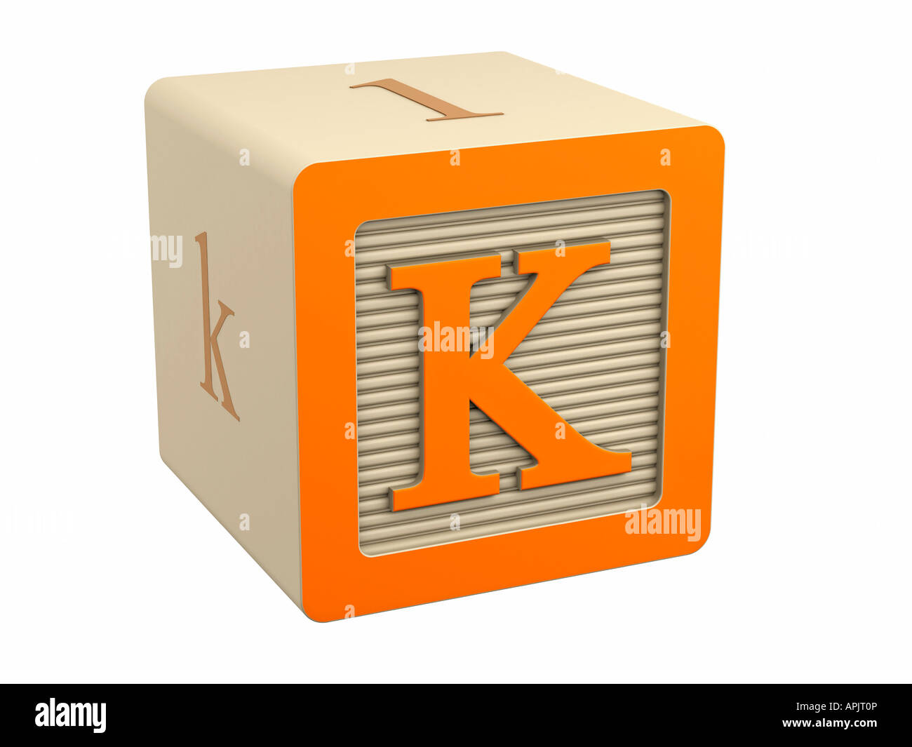toy wooden block K orange Stock Photo - Alamy