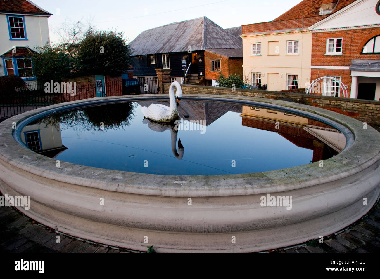 Swan fountain, Mistley, Essex, England Stock Photo - Alamy