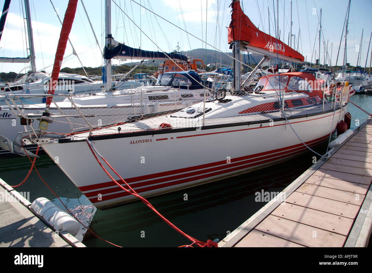 Yachts in Holyhead Marina Stock Photo - Alamy