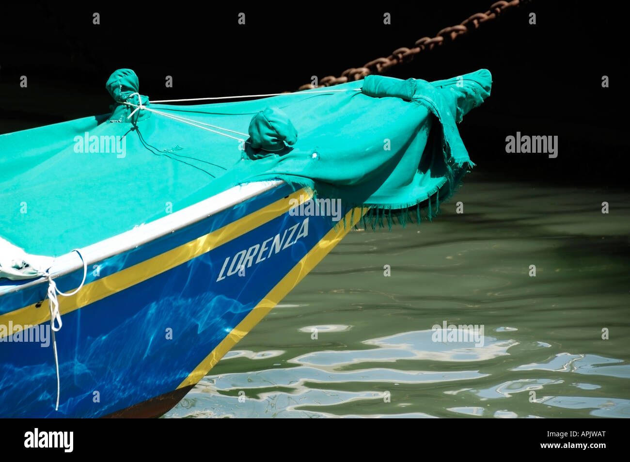 Canal boat or barge in Venice Italy Stock Photo - Alamy