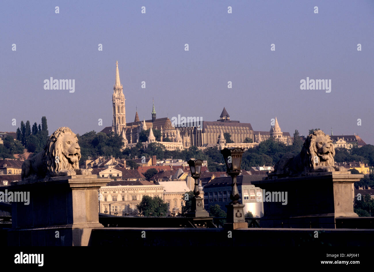 Budapest Hungary Hungarian Castle District Danube river Stock Photo - Alamy