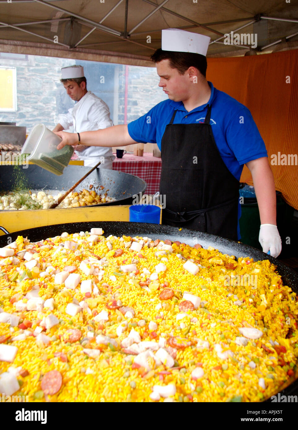 Paella French Market Holyhead Stock Photo - Alamy