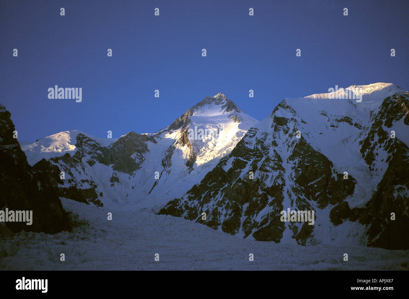 Hidden Peak or Gasherbrum I (8068 m) at the sunrise Stock Photo - Alamy
