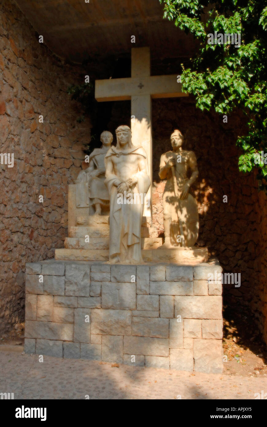 Statue at Montserrat monastery Catalonia Spain Stock Photo - Alamy