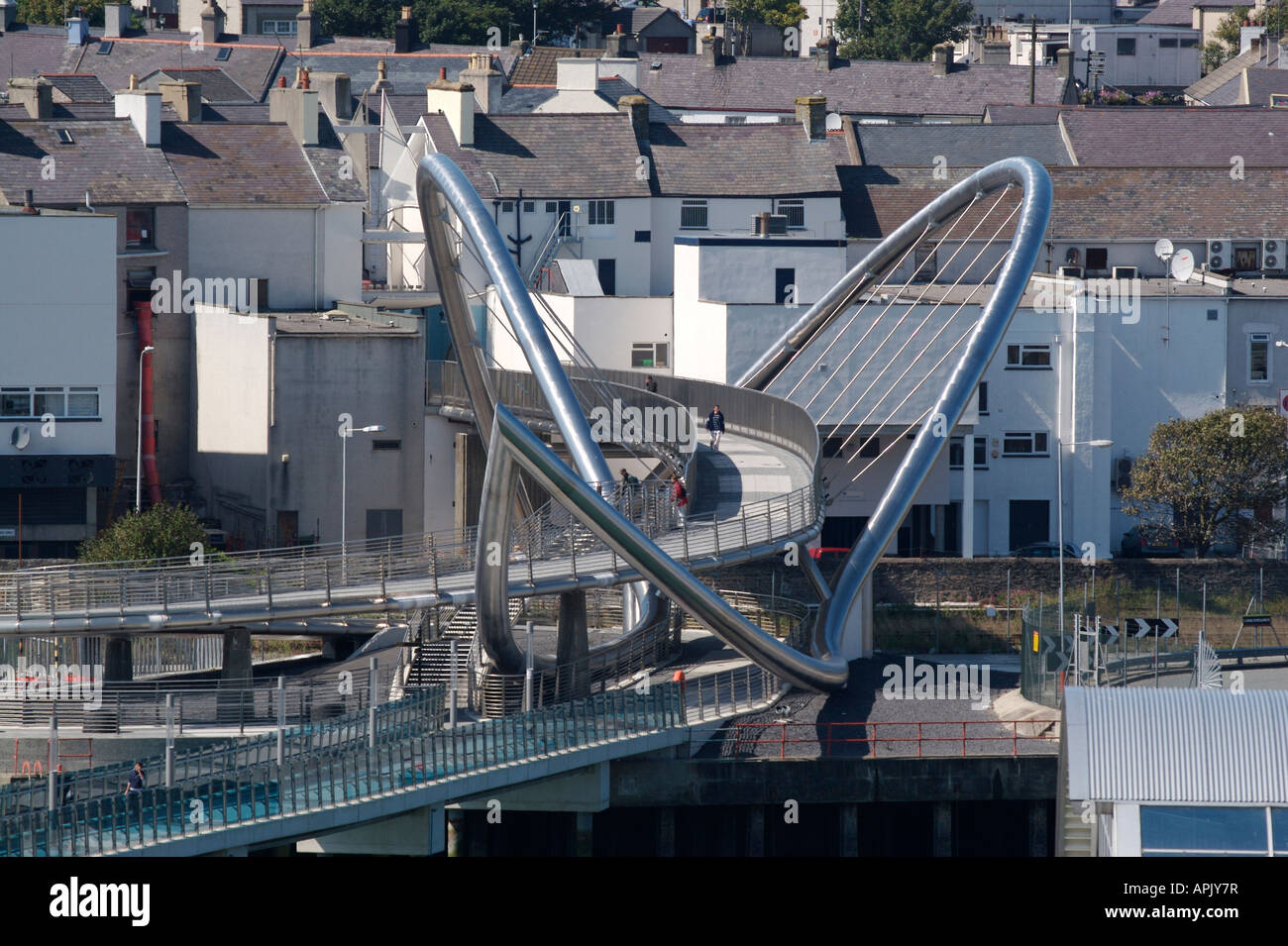 People Celtic Gateway Bridge Holyhead Stock Photo - Alamy