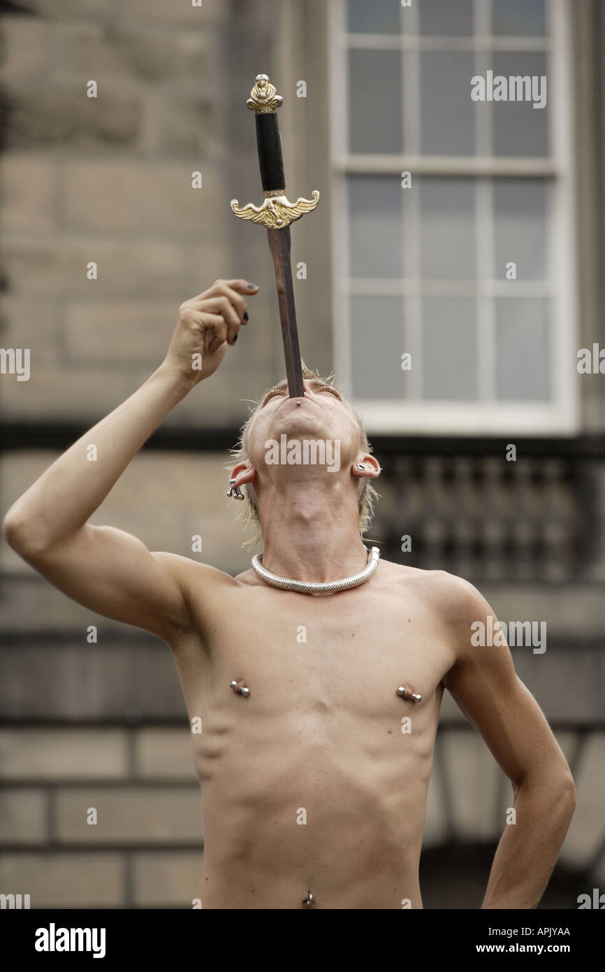 Sword swallower hi-res stock photography and images - Alamy
