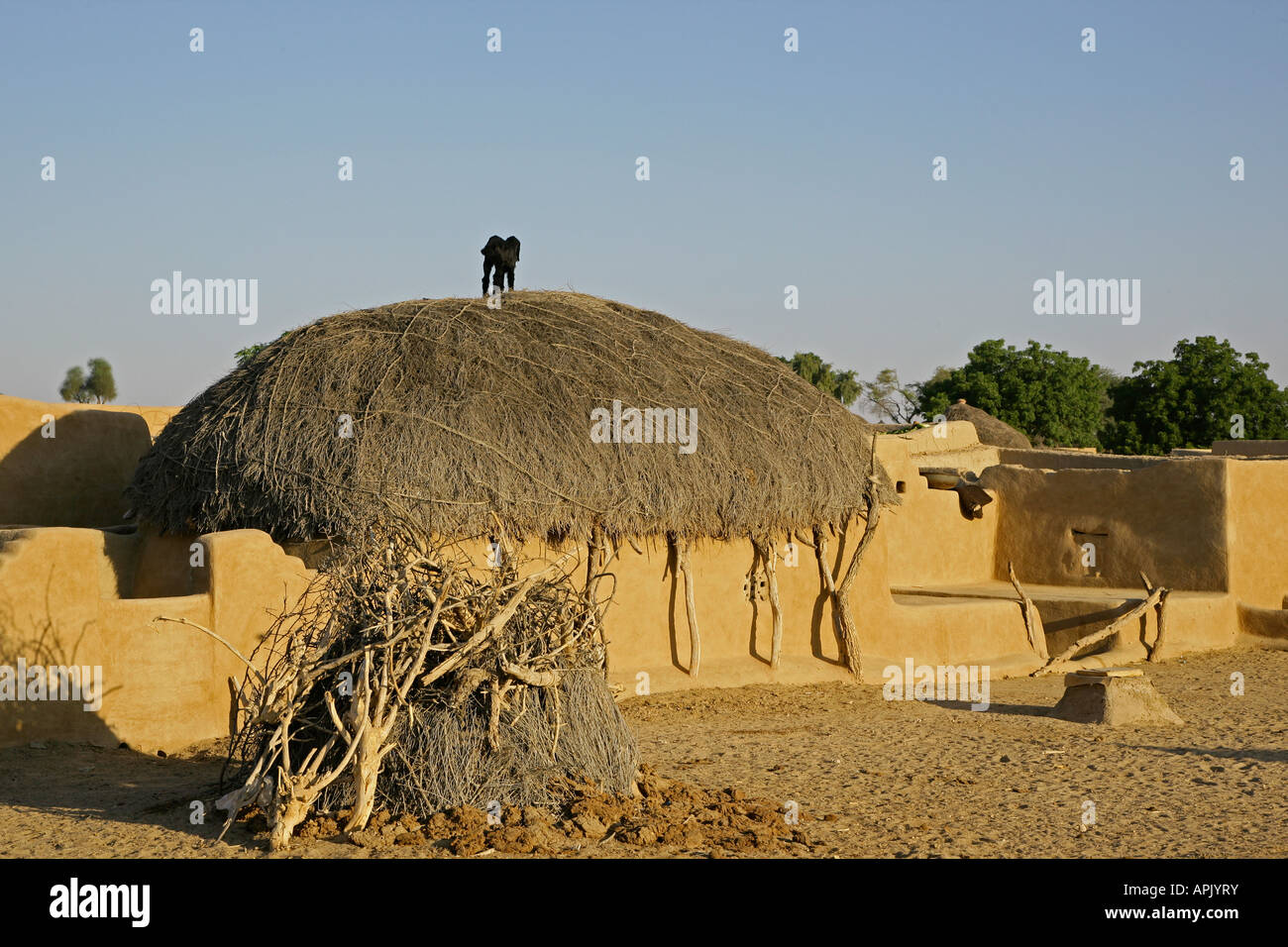 Traditionally constructed Rajasthan house, Near Jaisalmer, Rajasthan ...