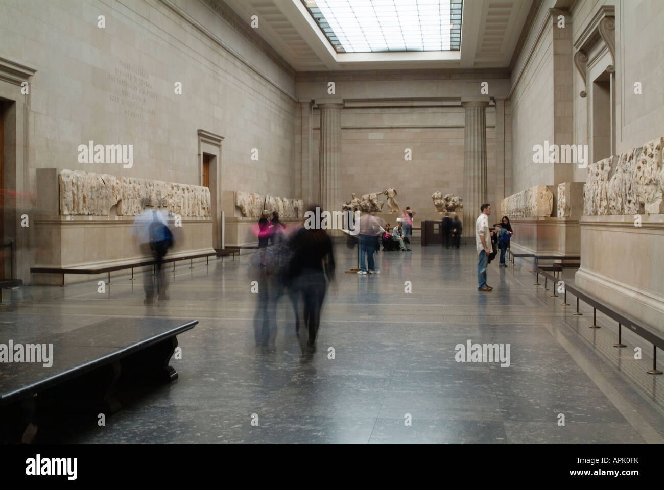 A view of the Elgin Marbles gallery in the British Museum, London Stock ...