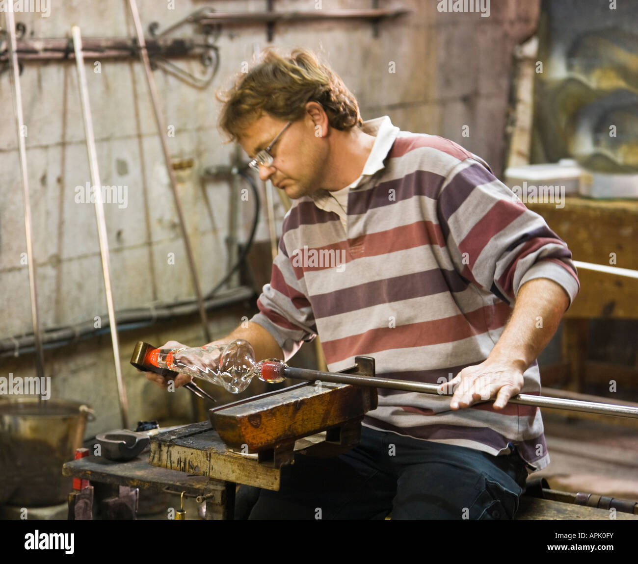 Gibraltar Making glass ware at Gibraltar Crystal in Casemates Square ...
