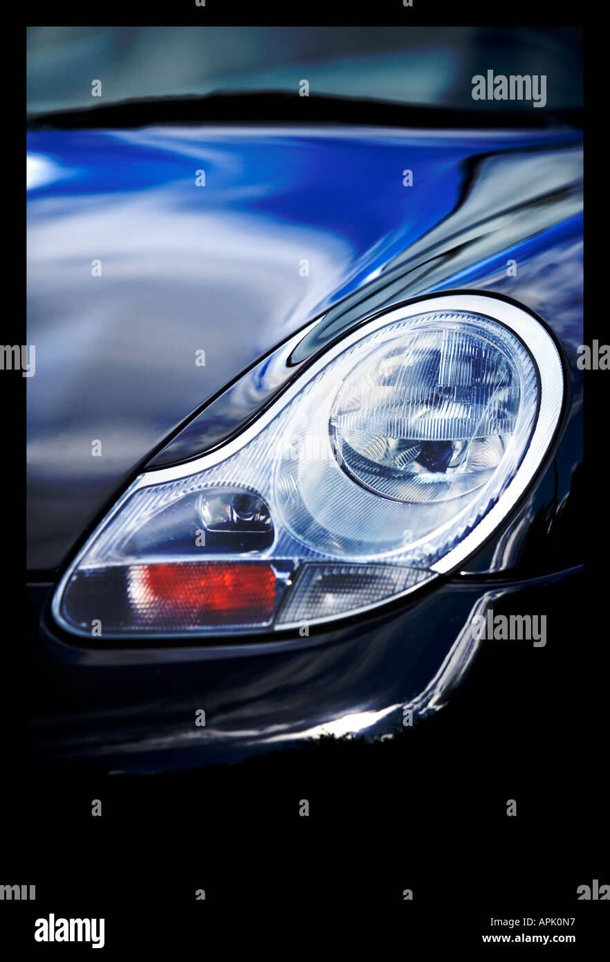 Porsche 911 carrera close up of headlight with black outer border Stock ...